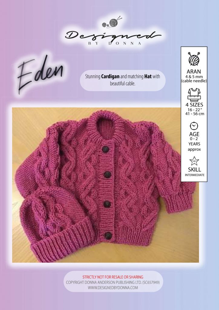 Eden ⋆ Aran Knitting Pattern at Designed by Donna