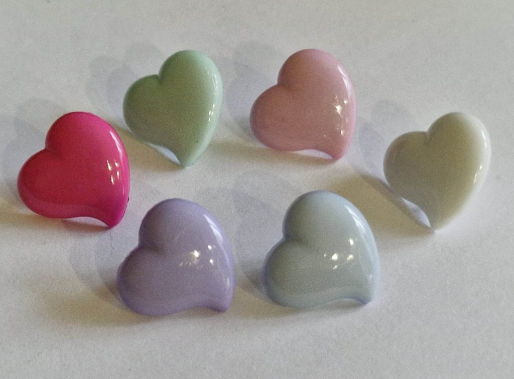 Heart Buttons (15mm) ⋆ Designed by Donna Heart Buttons (15mm) Here ...
